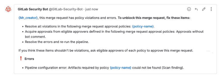 Scan-result-policies · Policies · Application security · User · Help · GitLab